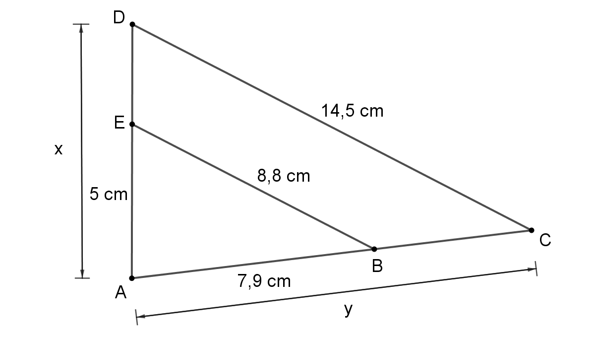 Thales' theorem - Basic proportionality theorem for KS3 problem 7 ...
