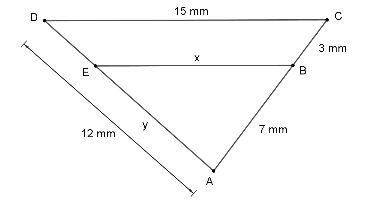 Thales' theorem - Basic proportionality theorem for KS3 problem 9 :: OpenProf.com